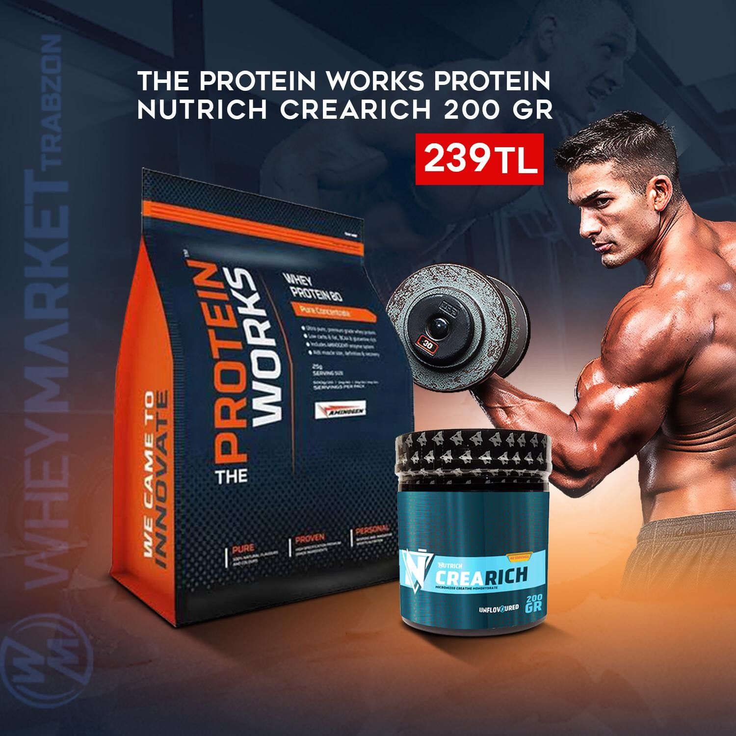 The Protein Works Whey Protein 80 2000 gr + Nutrich Crearich 200 Gr ...