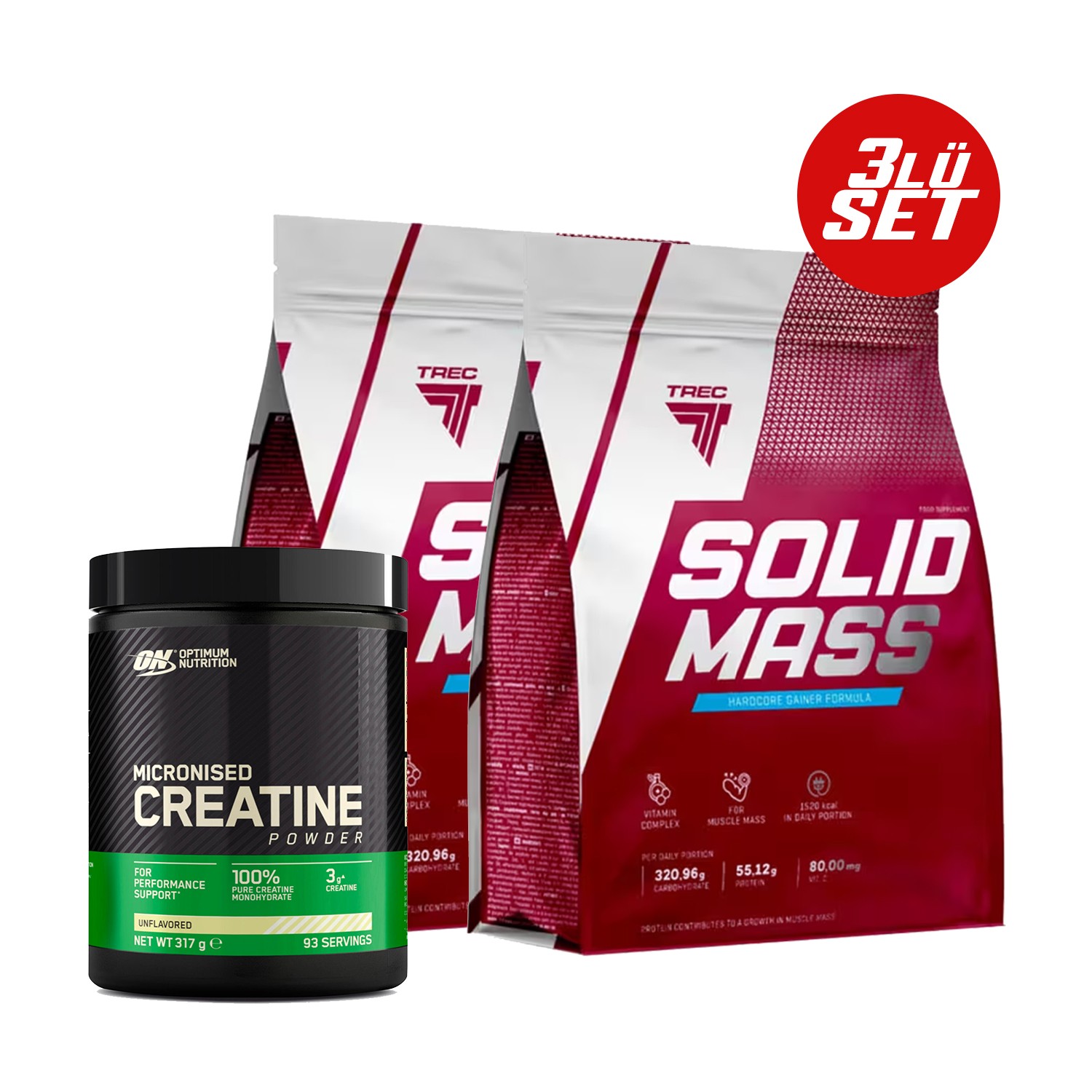 Trec Solid Mass 3000 Gr Çilek Aromalı - Trec Nutrition tüm ürünleri.